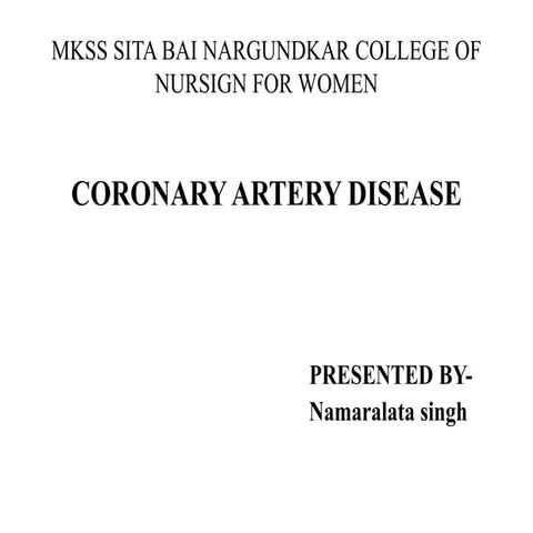 Coronary artery disease slide | PPTX
