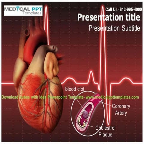 Coronary Artery PowerPoint Template | PPTX | Heart and Cardiovascular ...
