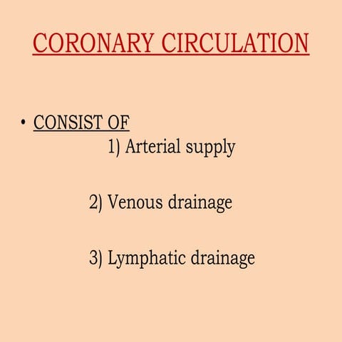 coronary circulation ppt bsc hsrg is dha | PPTX