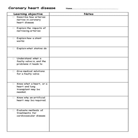 Coronary heart disease l os ws | DOCX