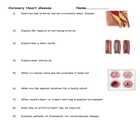 Coronary heart disease qs | DOCX