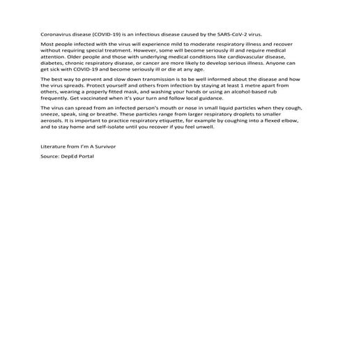 Coronavirus disease (COVID-19) | PDF