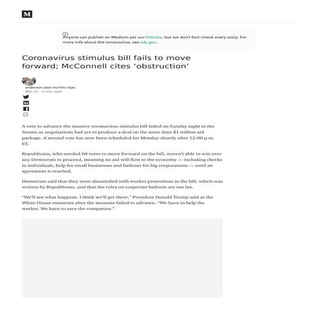 Coronavirus stimulus bill fails | PDF