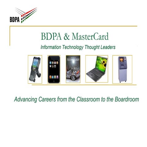 BDPA Corporate Sponsorhip Presentation: MasterCard | PPT | Business ...