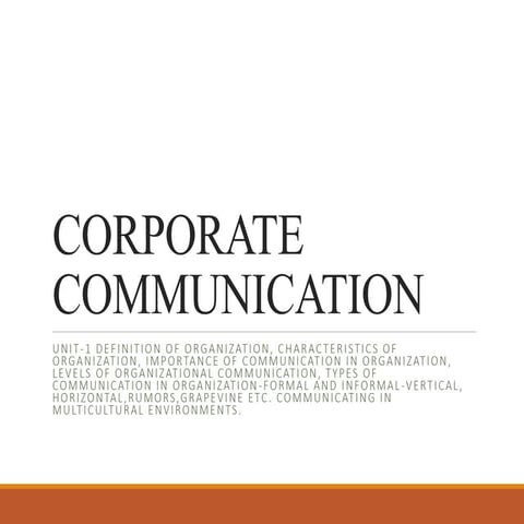 Corporate communication | PPT