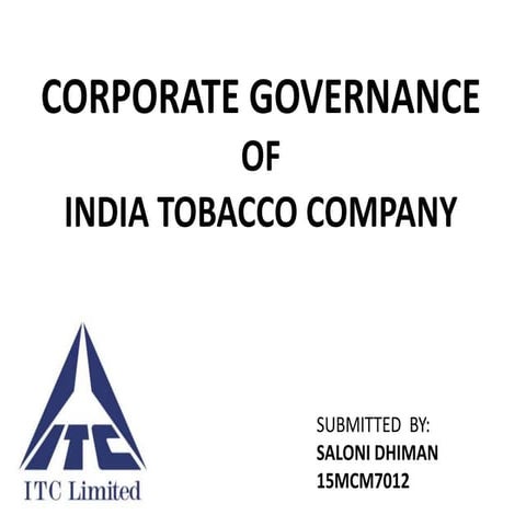 corporate governance of ITC- Saloni Dhiman | PPTX