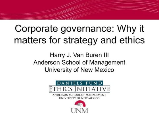 Issues in Corporate Governance | PPTX