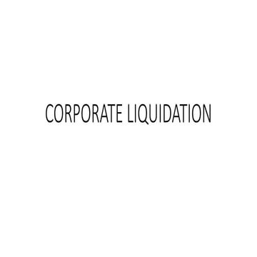 Corporate Liquidation, statement of affairs | PPTX