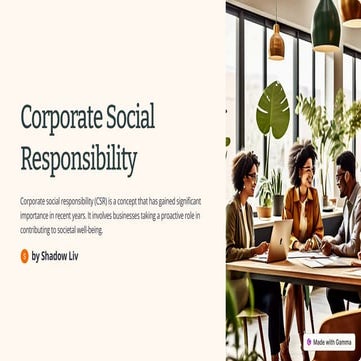 Corporate Social Responsibility ppt for MBA | PPT