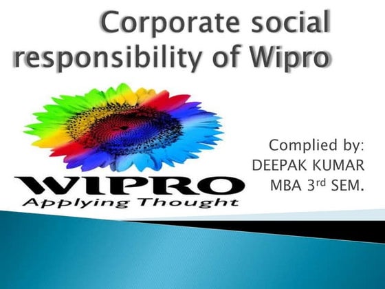 Infosys-corporate social responsibility | PPTX | Government Support and ...