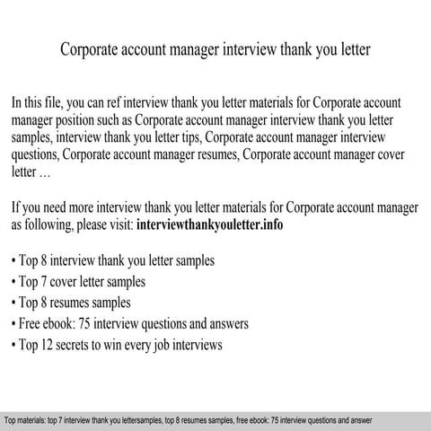 Corporate account manager | PPT