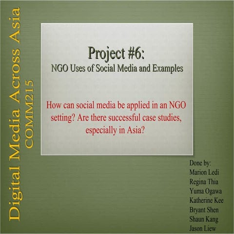 Corporate Communication Challenge Ngo Uses Of Social Media | PPT