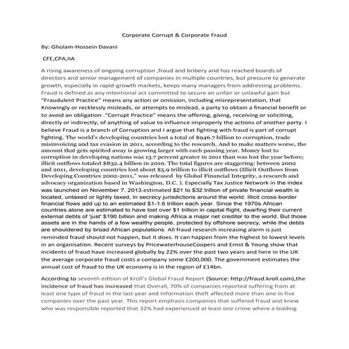 Corporate corrupt & fraud | PDF