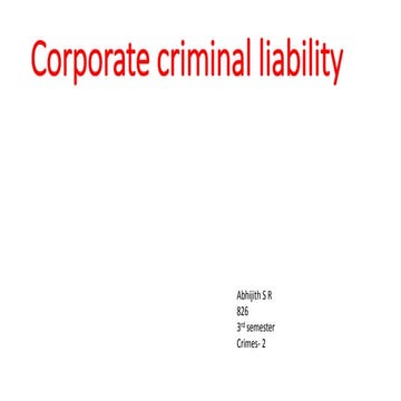 Corporate criminal liability | PPTX