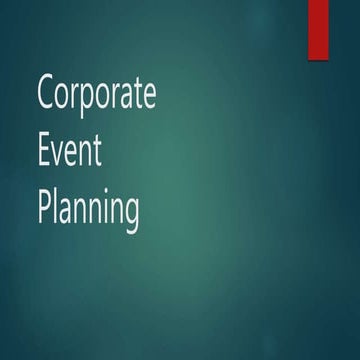 Corporate event Planning | PPT