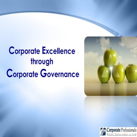 Corporate Excellence Through Corporate Governance | PPT