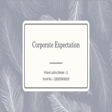 Corporate Expectation FOR AOUR DAYD TO DAY LIFE | PPT
