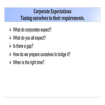 Corporate expectations new | PPTX