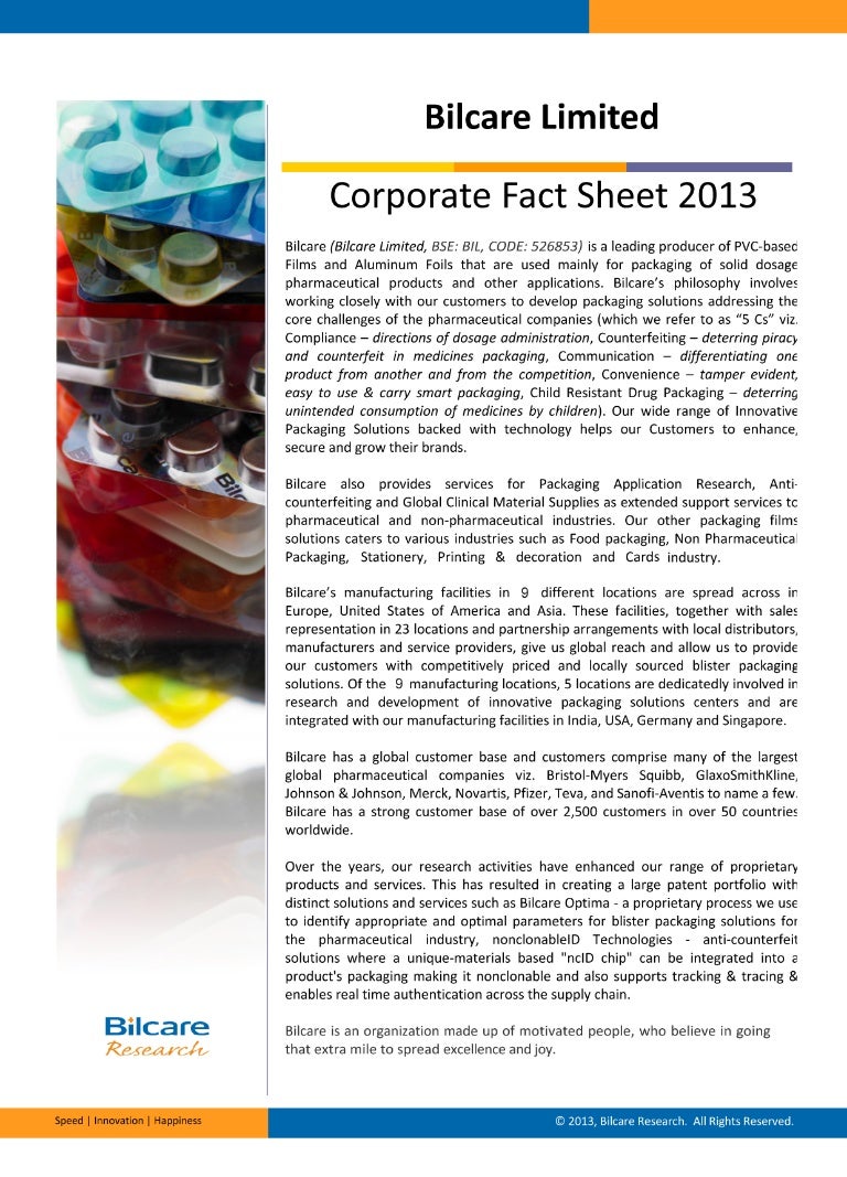 Corporate fact sheet