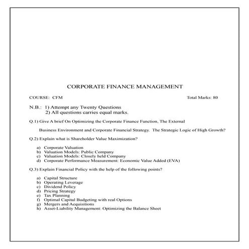 Corporate finance | DOC