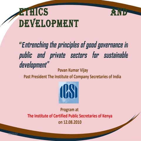 Ethics And Development | PPT