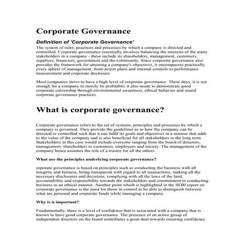 Corporate governance | DOC
