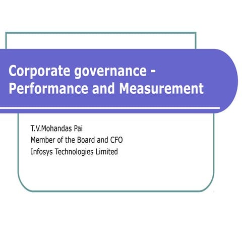 A Synopsis On -Corporate Governance And Performance Around The World ...