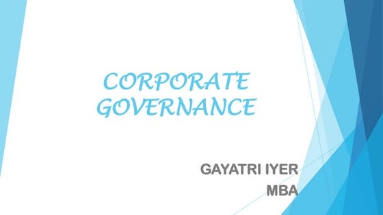 The cadbury committee report on corporate governance | PPT
