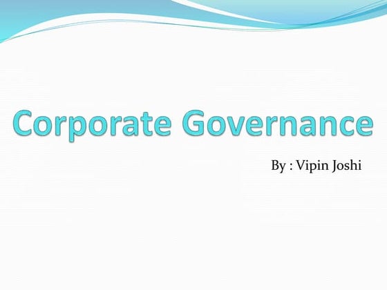 The cadbury committee report on corporate governance | PPT