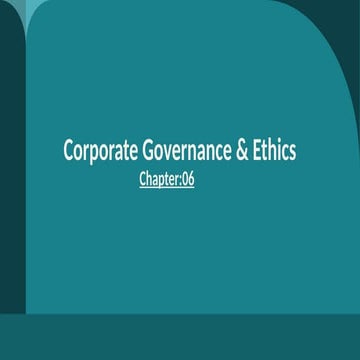 Corporate Governance & Ethics (Strategic Management) | PPTX