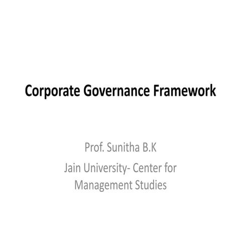 Corporate Governance Framework in USA pdf | PPT | Free Download