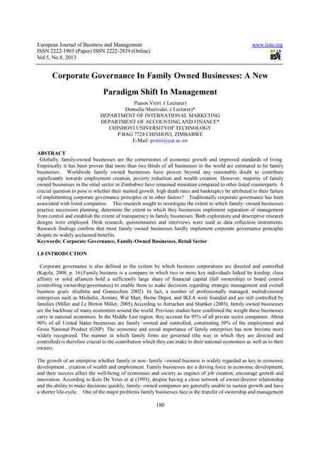 Family Owned Firms | PDF