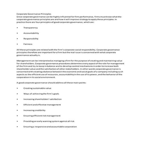 Corporate governance principles | DOCX