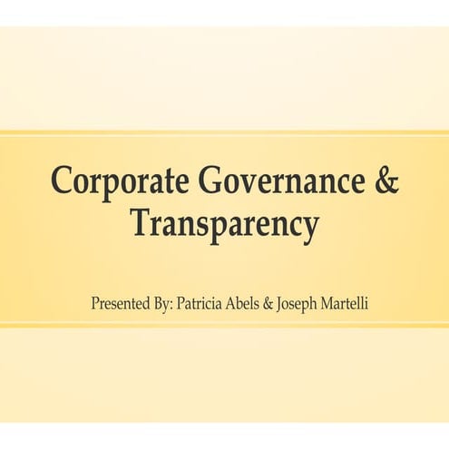 Corporate governance transparency | PDF