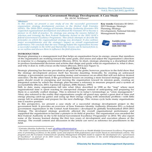 Corporate Government Strategy Development: A Case Study | PDF ...