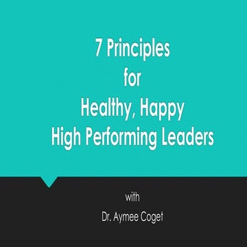 Corporate Happy Healthy High Performing Leaders | PPT