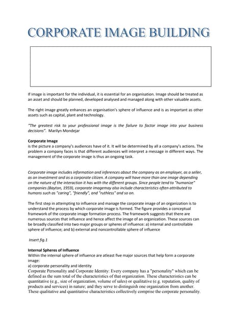 Corporate image and identity | PPTX