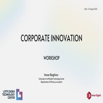 Corporate Innovation Workshop Pdf