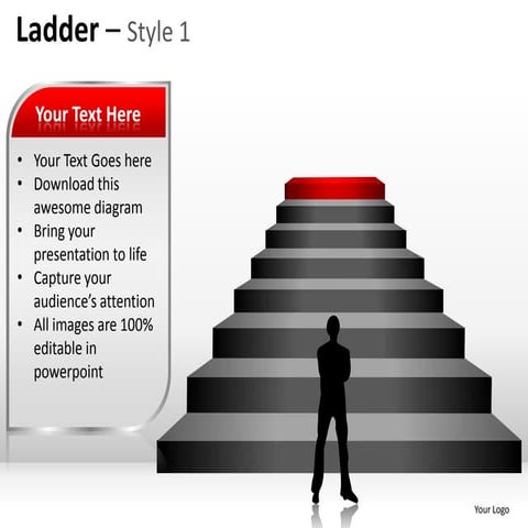 Corporate ladder hierarchy style 1 powerpoint presentation templates | PPTX