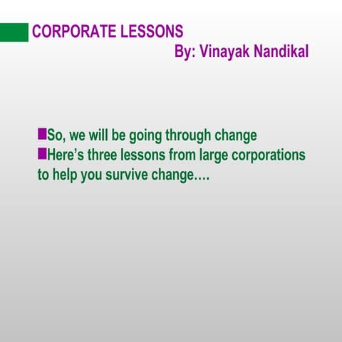Corporate Lessons | PPT