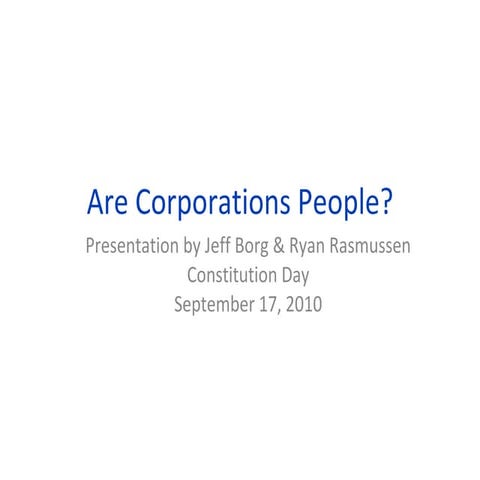 Corporate Personhood | PPT