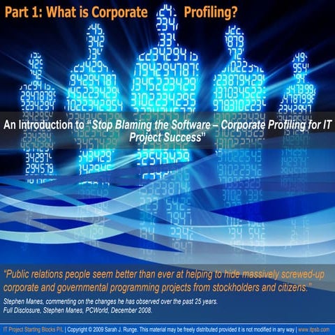 IT Project Success through Corporate Profiling | PPT