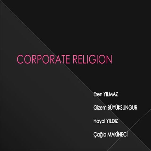 Corporate Religion | PPTX | Christianity | Religion & Spirituality