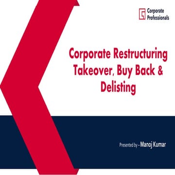 Corporate Restructuring Takeover, Buy Back & Delisting | PPTX