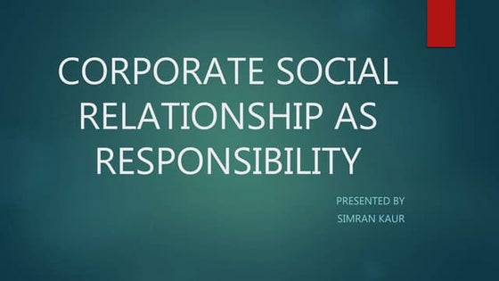 Corporate social responsibility | PPT