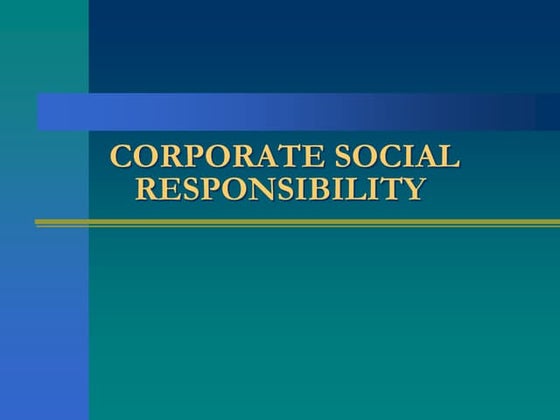 corporate social responsibility | PPT