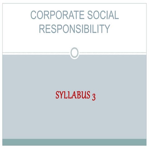 Corporate social responsibility | PPT