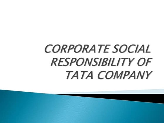 A presentation on csr activities done by tata group | PPTX