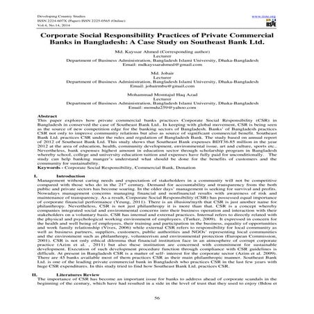 Corporate social responsibility practices of private commercial banks ...