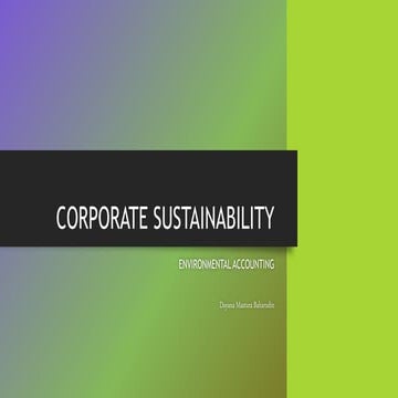 Corporate Sustainability - Environmental Accounting | PPTX